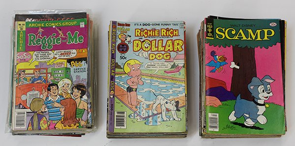 Comic books: Marvel, Walt Disney, Rip Off Press, Bongo