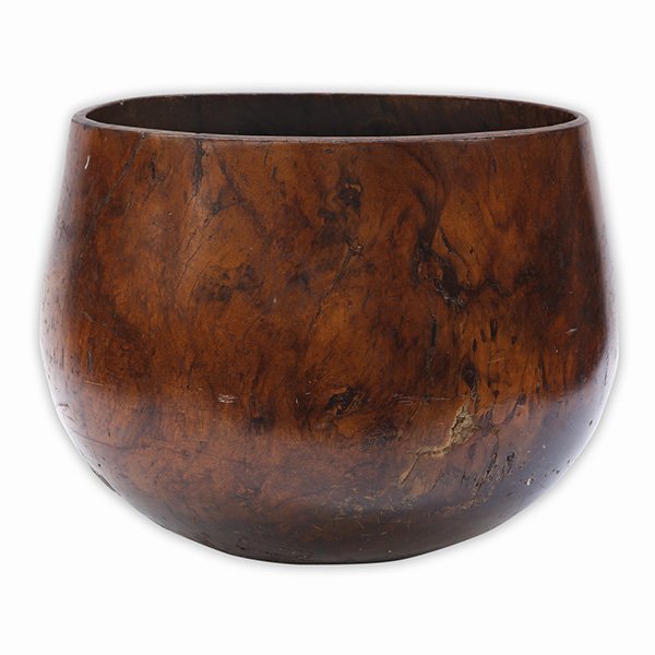 Monumental And Important Hawaiian Koa Wood Poi Bowl