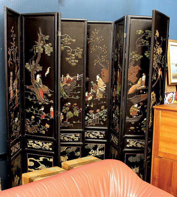 Two Chinese Folding Screens