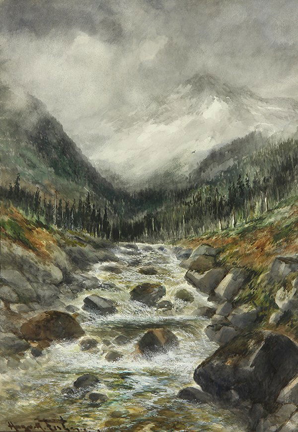 Watercolor, Hugo Anton Fisher - Feb 21, 2015 | Clars Auction Gallery in CA