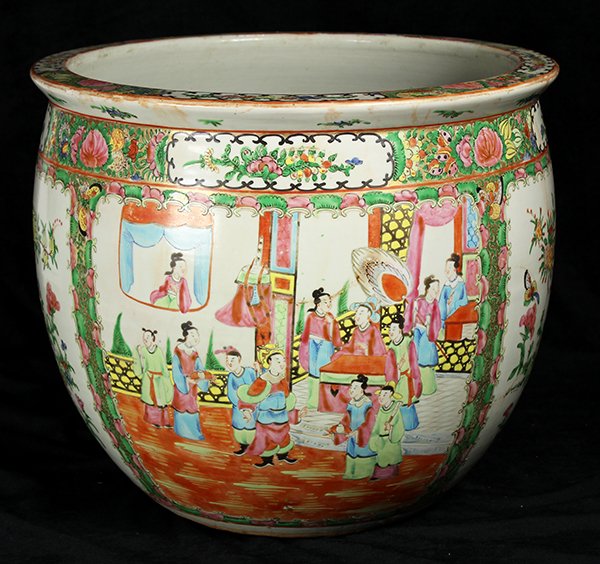 Chinese Export Rose Medallion Fish Bowl
