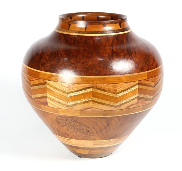 Warren Atkins Wood Turned And Inlaid Vessel