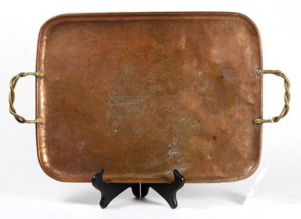 Gustav Stickley Hand Hammered Copper Tray