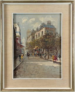 Antonio Devity Paris Street Scene Oil Painting