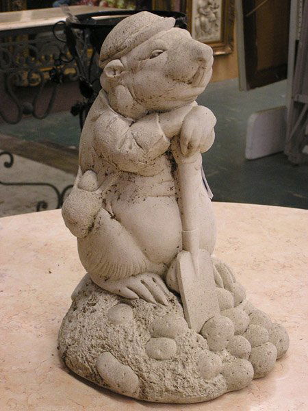 279: Cast stone mole statue