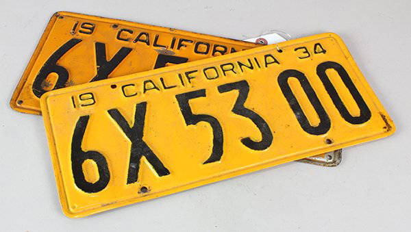 (lot Of 2) California State License Plates, Each Dated