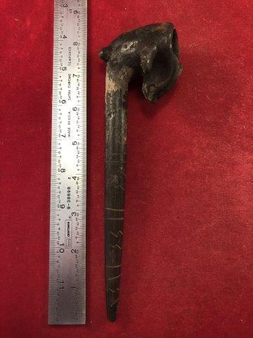 Rabbit Effigy Pottery Pipe Indian Artifact