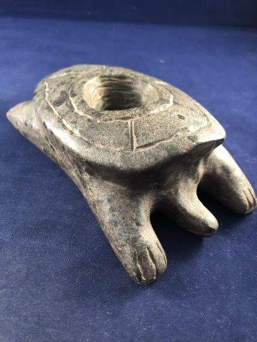 Turtle Effigy Stone Pipe Indian Artifact Arrowhead