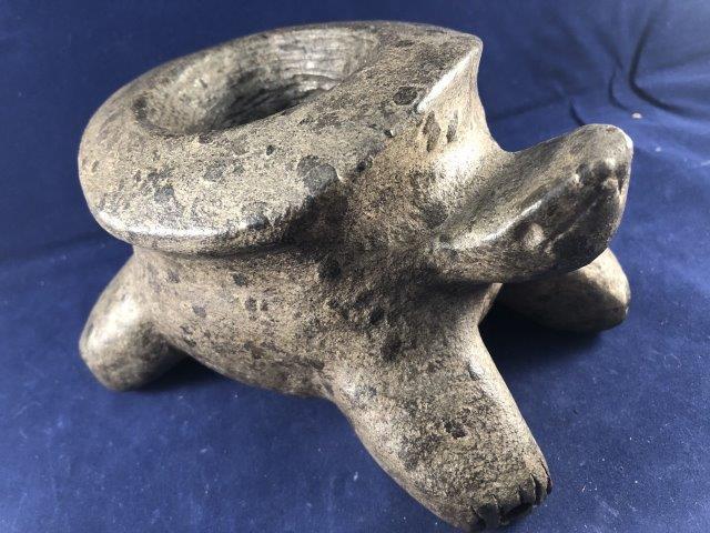 Large Ceremonial Turtle Effigy Pipe Indian Artifact