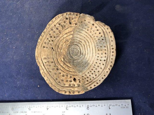 Pottery Gorget Indian Artifact Arrowhead