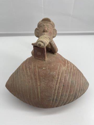 Moche Shell Effigy With Muscian On Top Indian