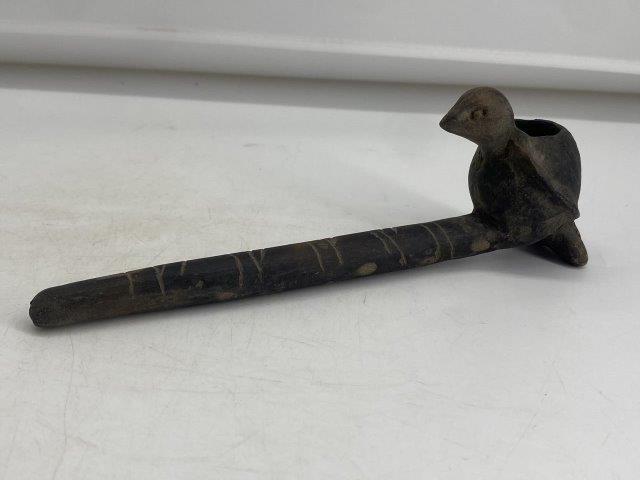 Pottery Bird Effigy Pipe Indian Artifact Arrowhead