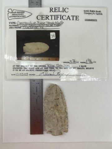 Castroville Base Tang Knife With Coa