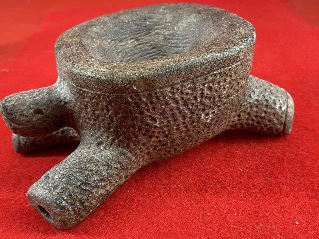 Turtle Effigy Pipe Indian Artifact Arrowhead