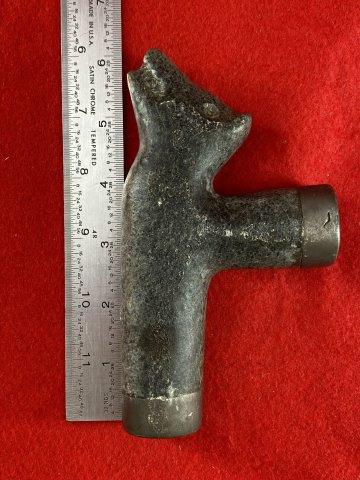 Wolf Effigy Stone Pipe Indian Artifact Arrowhead Auction