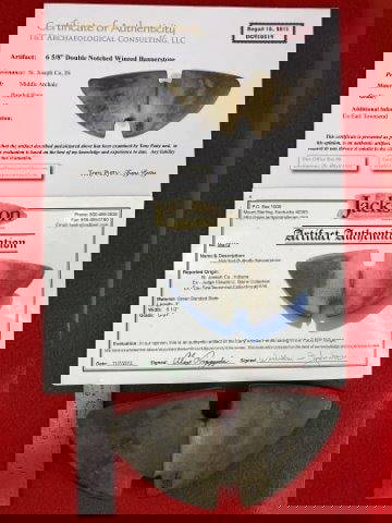 Double Notched Winged Bannerstone With 2 Coas Auction