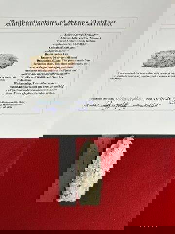 Clovis Preform With Coa Auction