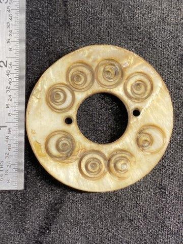 Engraved Shell Gorget Indian Artifact Arrowhead Auction