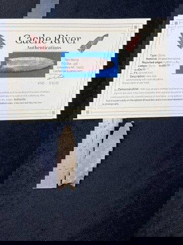 Clovis With Tom Morse Coa From Fulton County, Arkansas Ex - Robert Hall Collection Indian ...