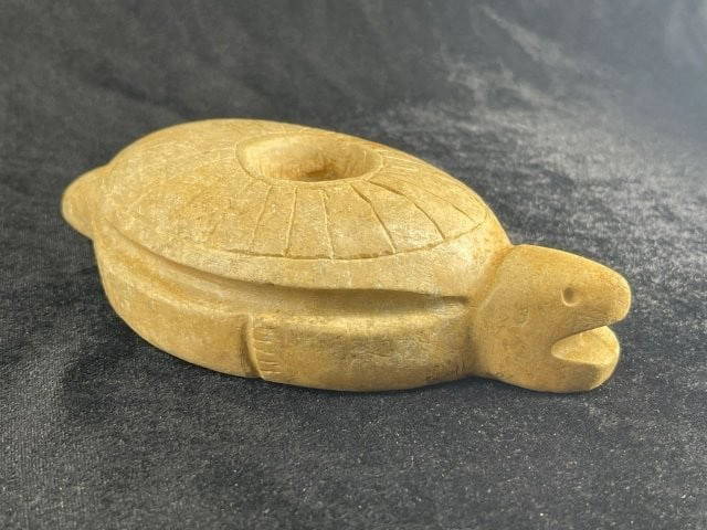 Turtle Effigy Stone Pipe Indian Artifact Arrowhead Auction