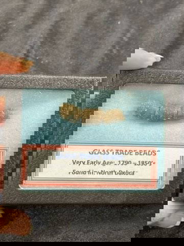 Glass Trade Beads Riker Frame Included Auction