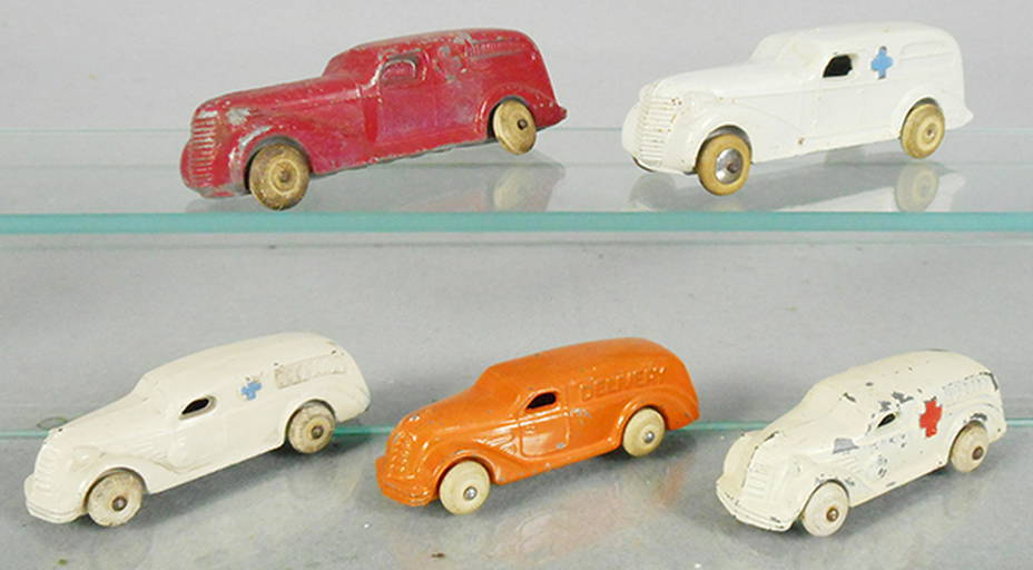 5 Barclay Slush Die Cast Vehicles