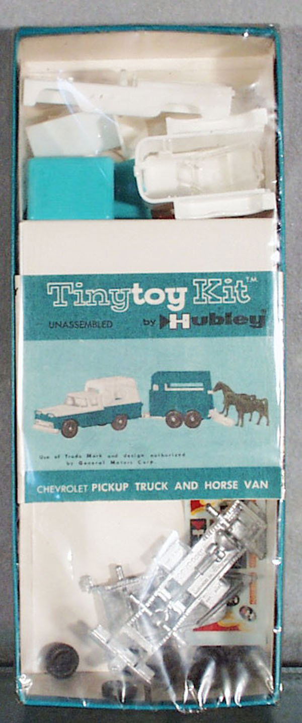 260: HUBLEY TINY TOY PICK UP TRUCK W/HORSE TRAILER