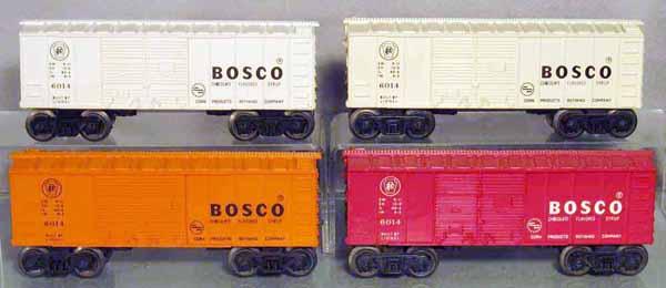 082: 4 Lionel 6014 Bosco Box Cars