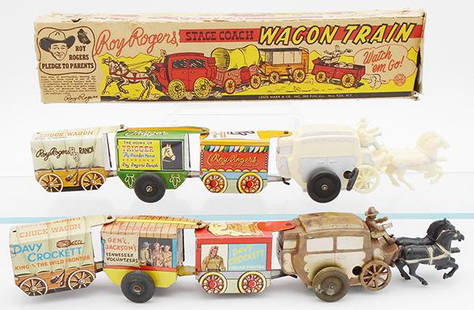 Marx Windup Davy Crockett Wagon Train W/ Box