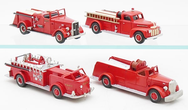 4 Dehanes Model Fire Trucks