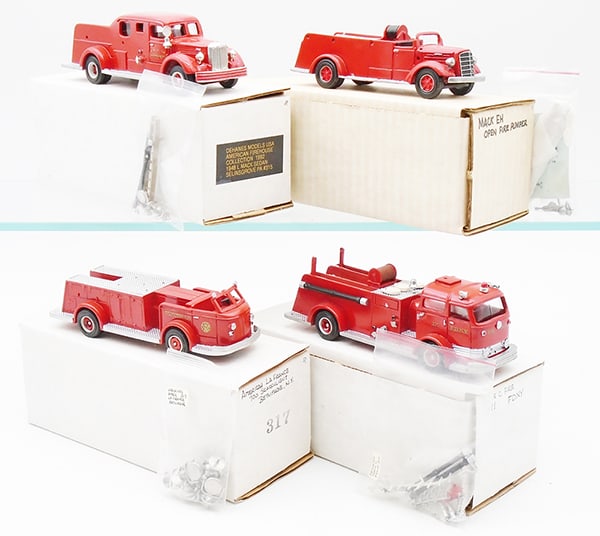 4 Dehanes Model Fire Trucks