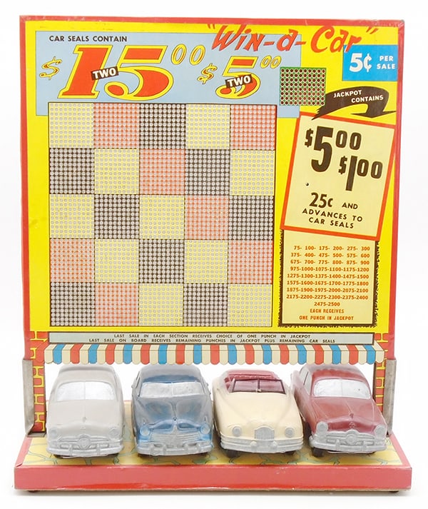 Master Caster "win-a-car" Promo Punch Board Auction
