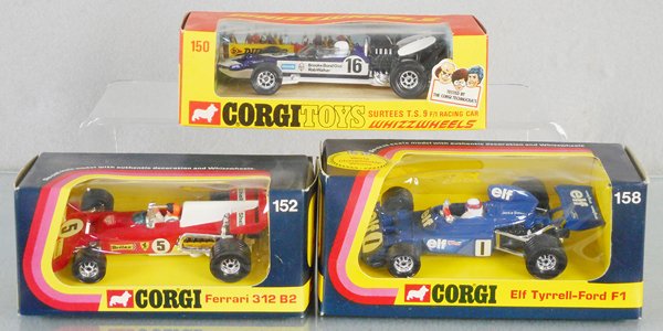 3 Corgi Race Cars