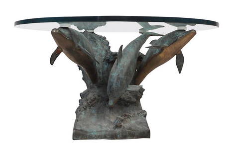 Bronze Dolphin Coffee Table