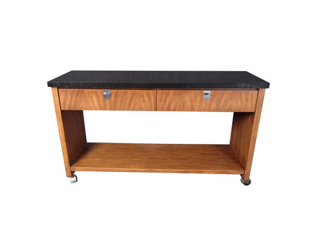 Vintage Laminate Top Rolling Console For J.b. Vansciver