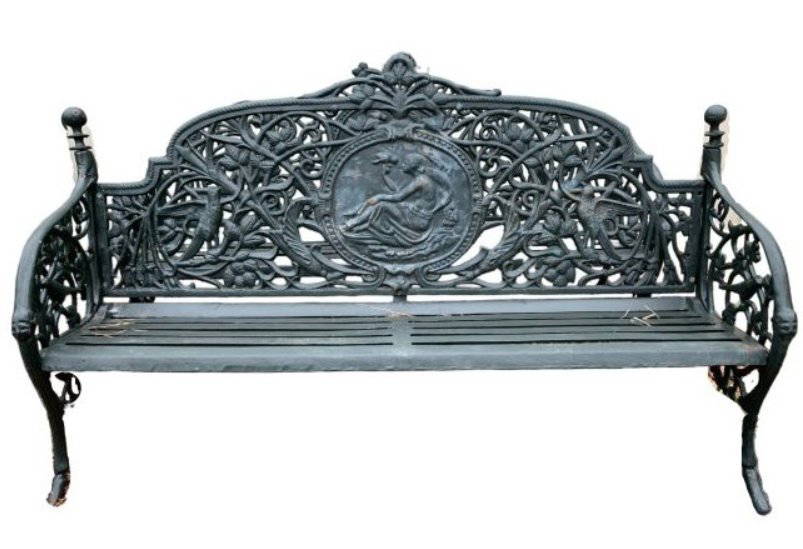 Large Vintage Cast Iron Bench Auction