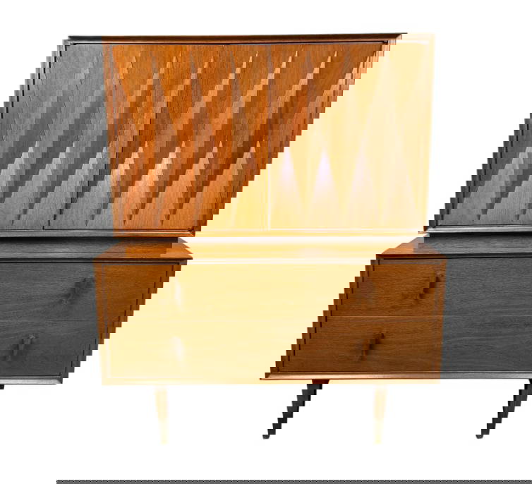 Albert Parvin For American Of Martinsville Mid-century Walnut Highboy ...