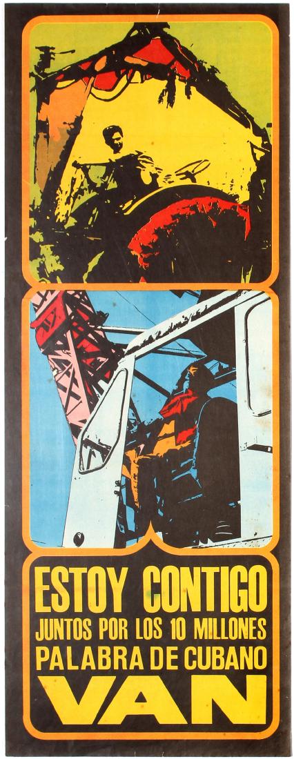 Cuba Propaganda Poster Estoy Contigo Juntos 1970s