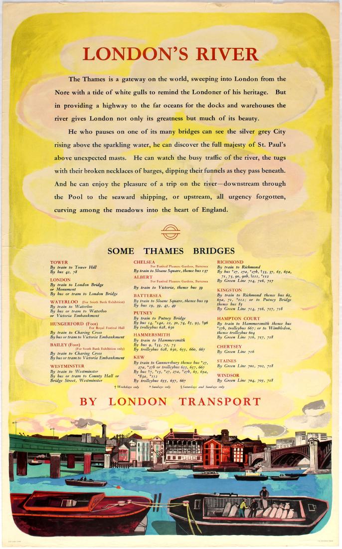 Travel Poster London's River LT John Milton