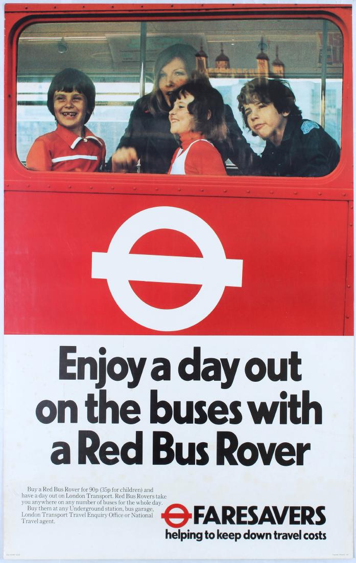 London Transport Poster Buses Red Bus Rover Pass