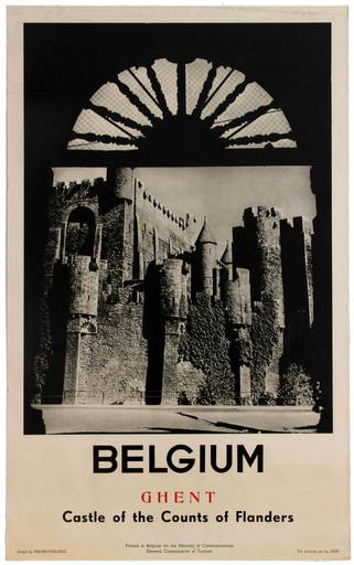 Travel Poster Belgium Ghent Counts Of Flanders Castle