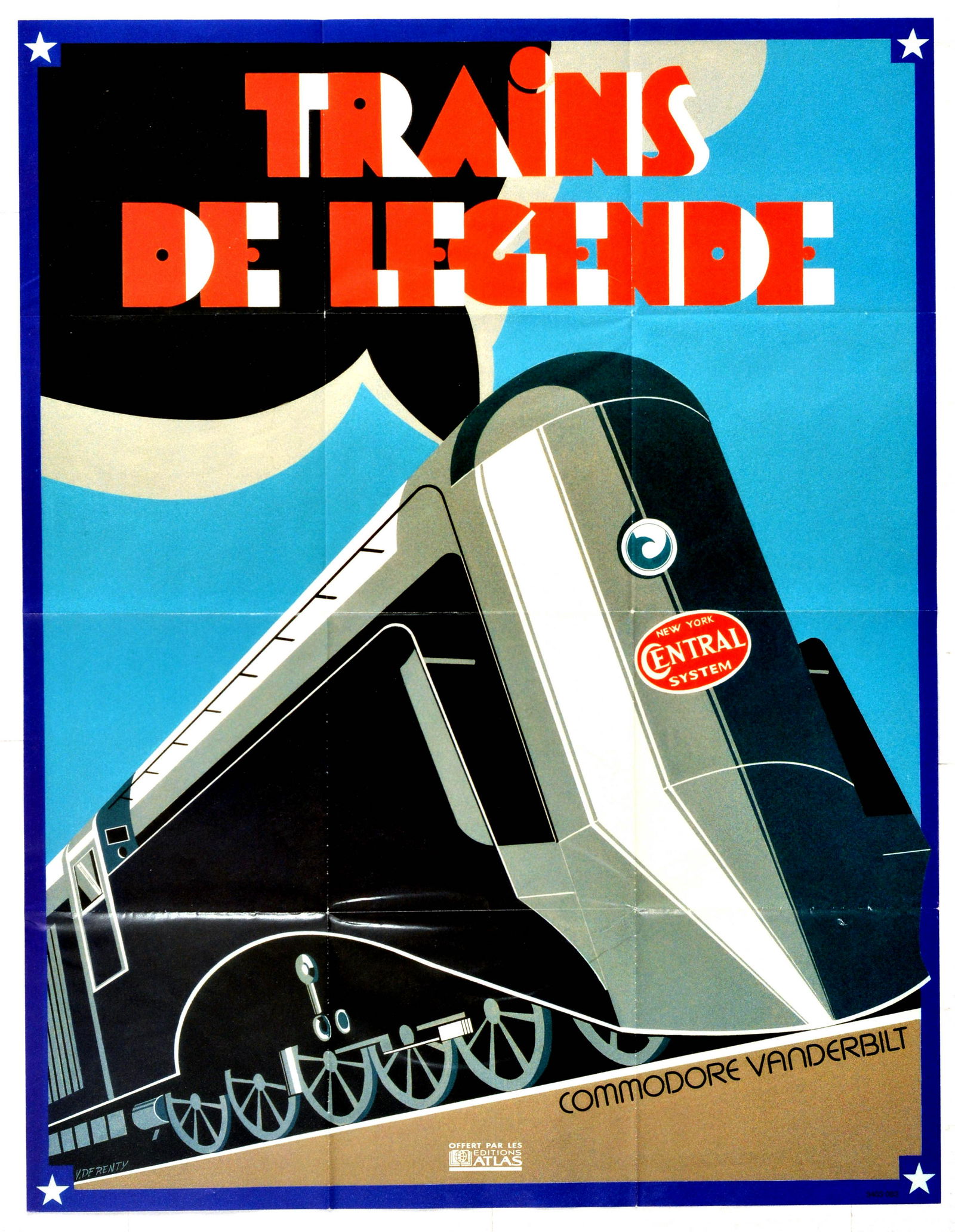 For Auction: Travel Poster Legendary Trains Commodore Vanderbilt Art ...
