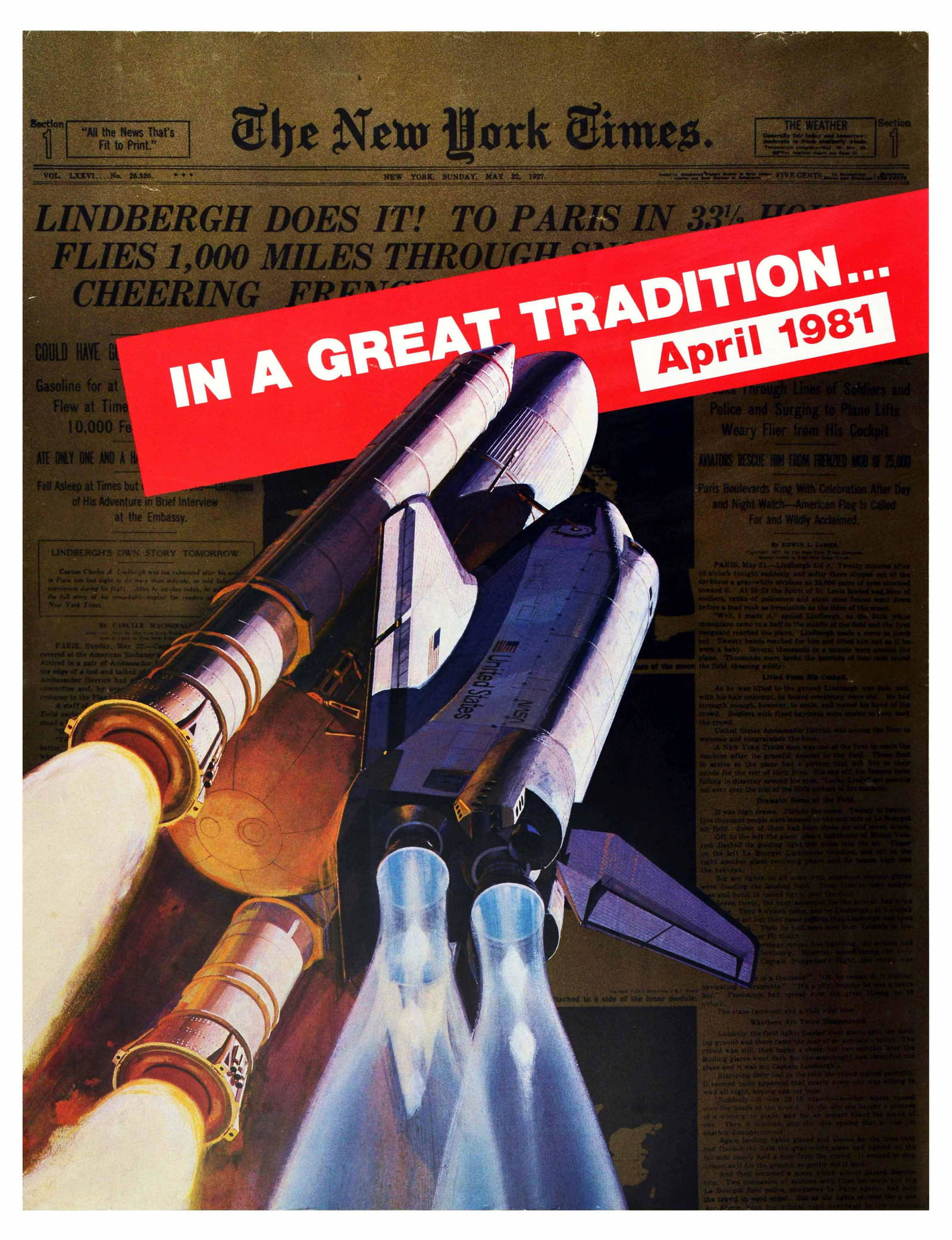 Propaganda Poster Space Shuttle Nasa Launch Great