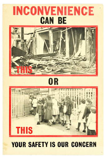 Propaganda Poster Inconvenience Safety Troubles Northern Ireland