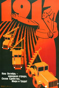 Propaganda Poster Peace Labour May Ussr Builder