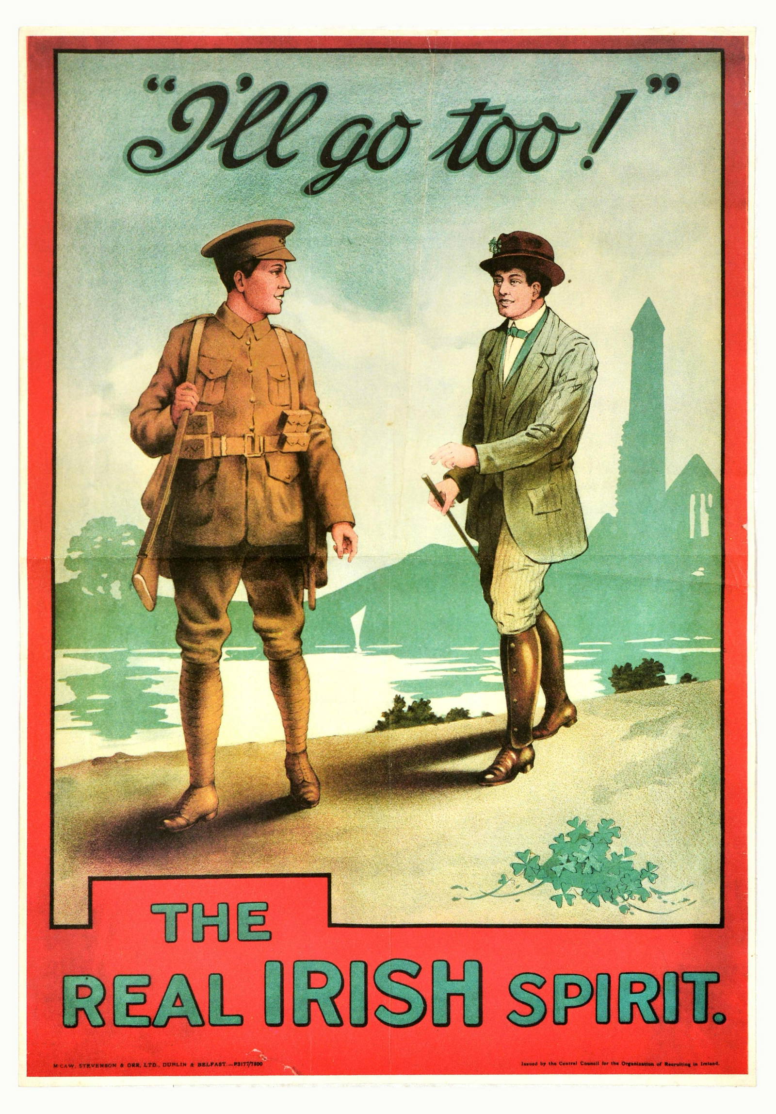War Poster Real Irish Spirit Wwi Army Recruiting Auction