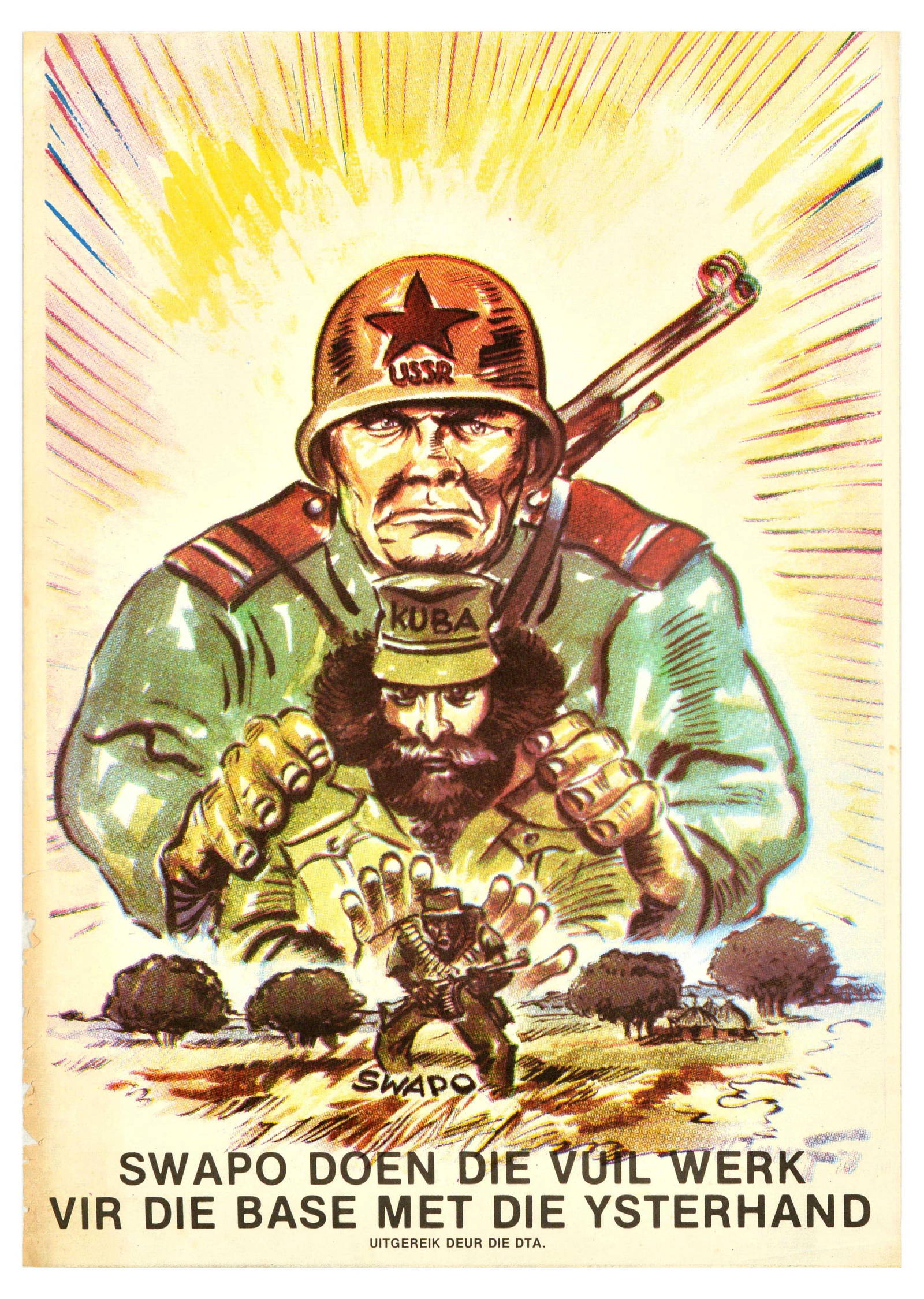 Propaganda Poster Swapo Dirty Work Cuba Ussr Communism Namibia Africa ...