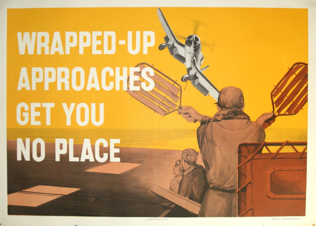 Original propaganda poster US Navy Air Force pilots