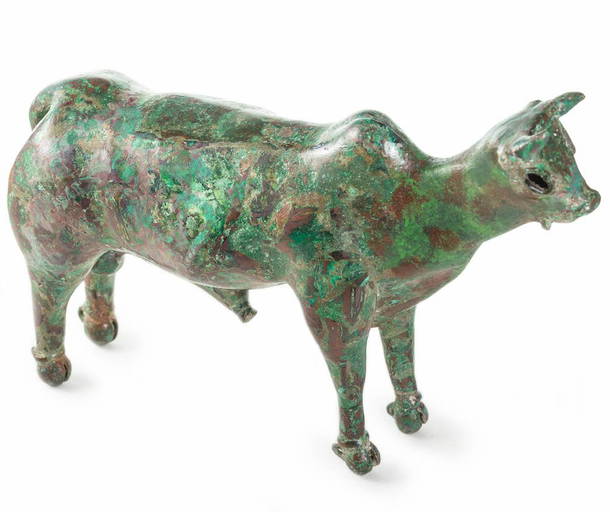 A Very Rare Persian Bronze Cow Sculpture