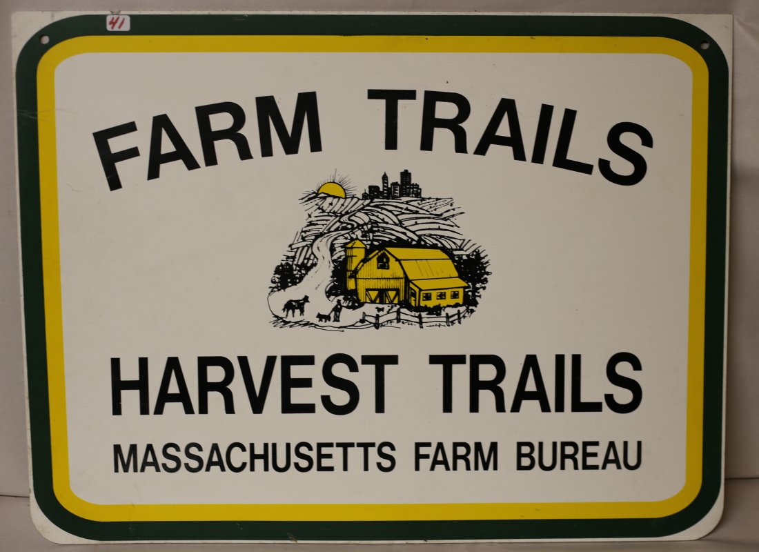 Old Farm Trail Sign Massachusetts Farm Bureau Sign